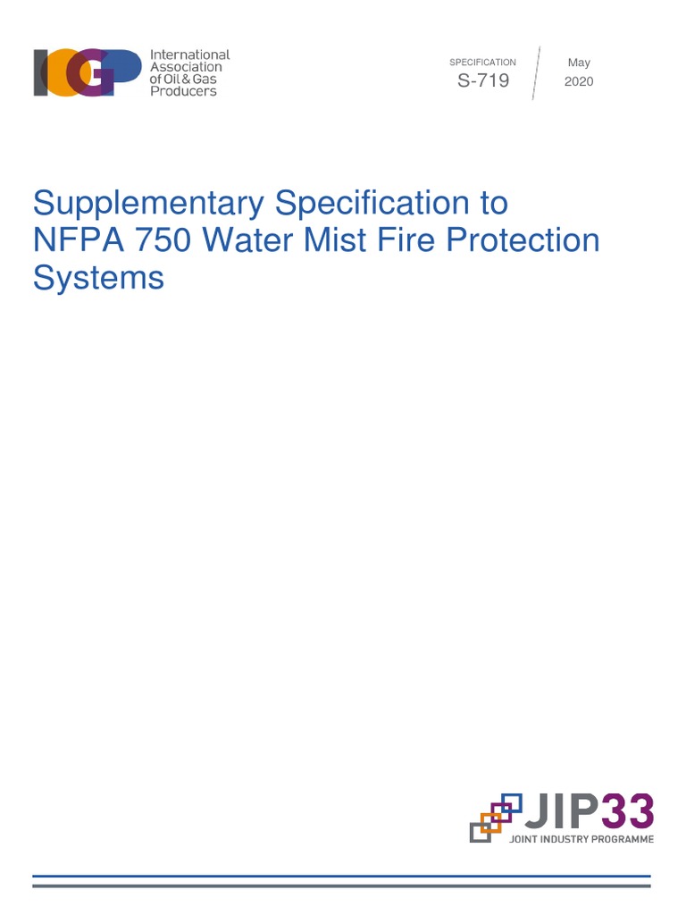 Supplementary Specification To NFPA 750 Water Mist Fire Protection ...
