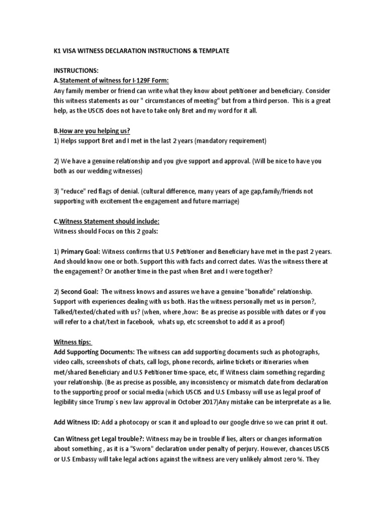 Wedding Witness Declaration | PDF | United States Citizenship And ...