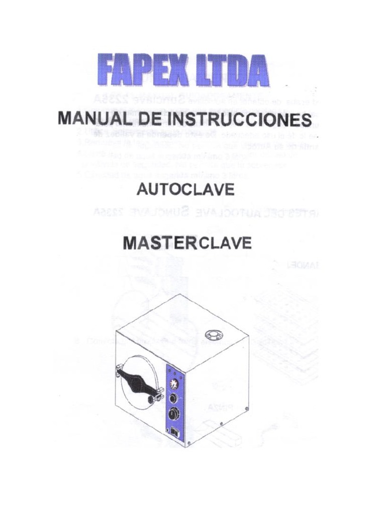 Manual - Autoclave Master Clave | PDF