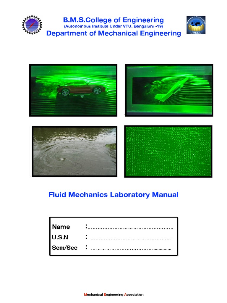 Fluid Mechanics Lab Manual | PDF | Reynolds Number | Flow Measurement