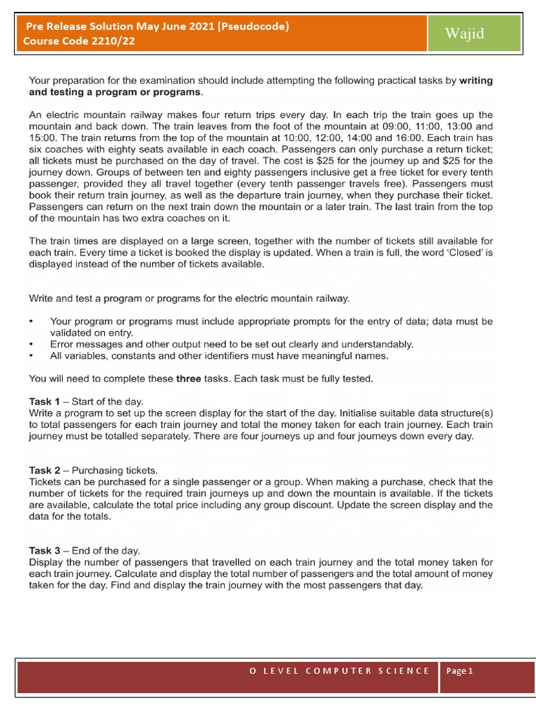 Pre Release Solution MAY JUNE 2021 | PDF | Array Data Structure ...