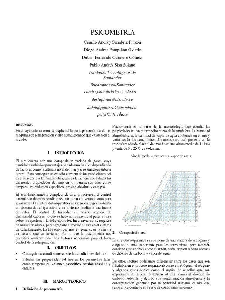 PSICOMETRIA | PDF | Humedad | Temperatura