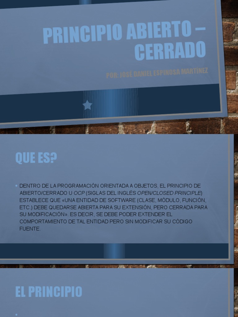 Principio Abierto - Cerrado | PDF | Programación orientada a objetos | Paradigmas de programación