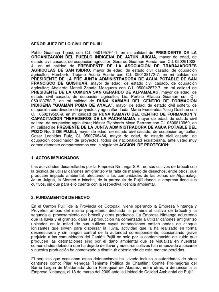 Pujili Presentacion Amparo | PDF | Agua dulce | Agua