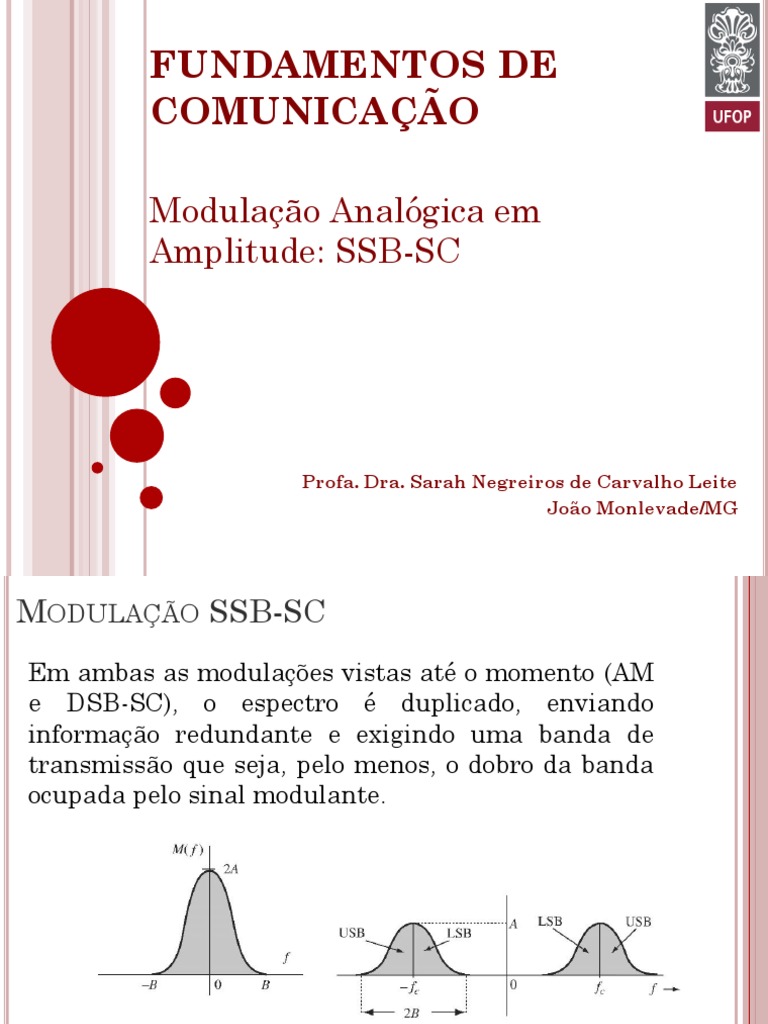 Aula6 ModulacaoAnalogica SSB | PDF | Modulação | Engenharia Elétrica