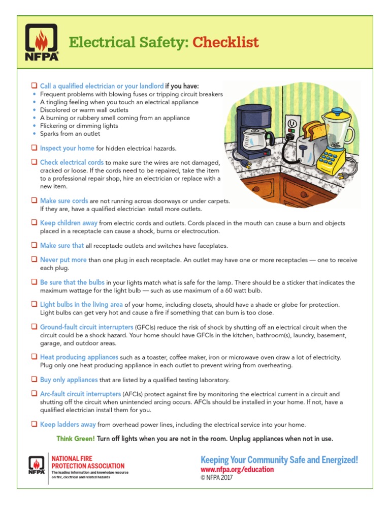 Electrical Safety Checklist | PDF | Ac Power Plugs And Sockets ...