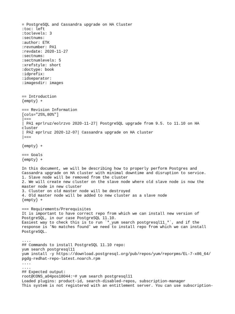 PostgreSQL Cassandra Upgrade | PDF | Postgre Sql | Software Repository
