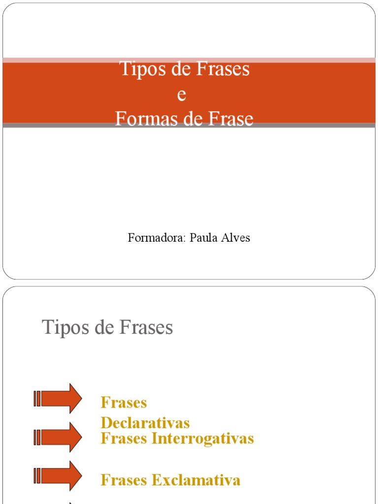 RECURSO PPT #2 - Tipos - e - Formas - de - Frase | PDF | Palavra ...