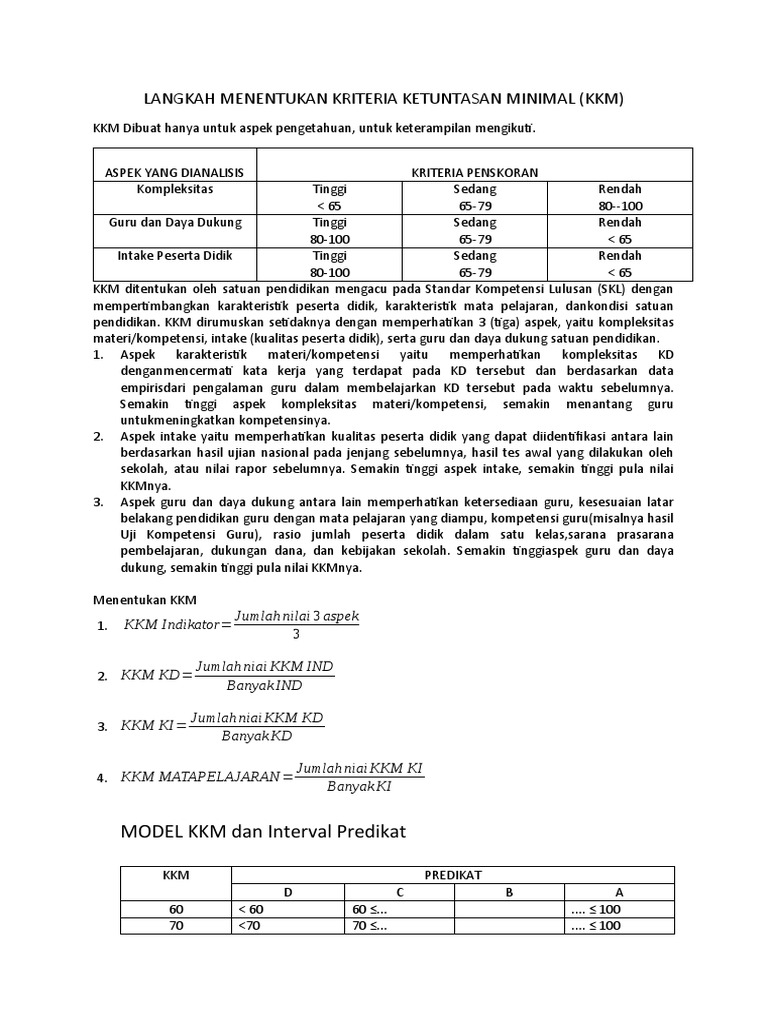 Langkah Menentukan KKM | PDF