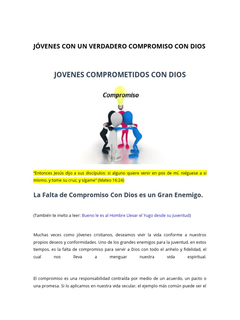 Jóvenes Con Un Verdadero Compromiso Con Dios | PDF | David | Isaias