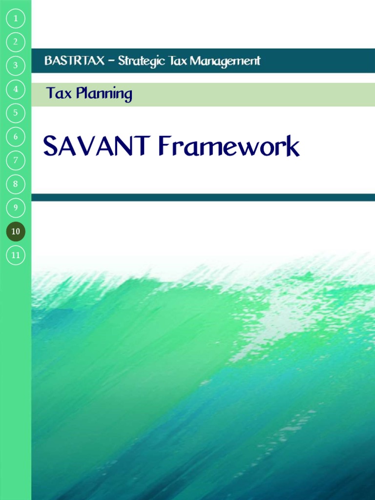 Module 10 - SAVANT Framework | PDF | Taxes | Strategic Management