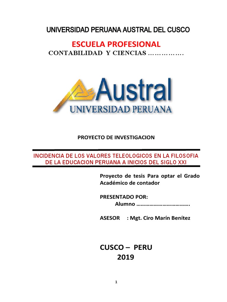 Proyecto Modelo Pi Austral | PDF | Axiología | Filosofía de la educación