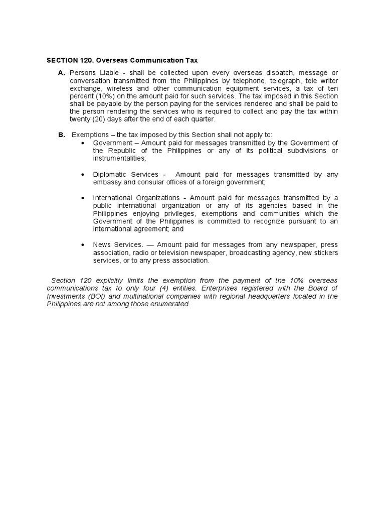 Overseas Communication Tax | PDF | Finance & Money Management