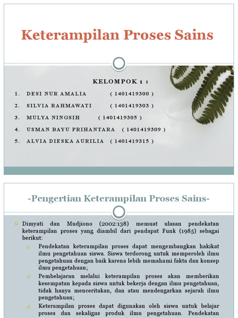 Keterampilan Proses Sains | PDF