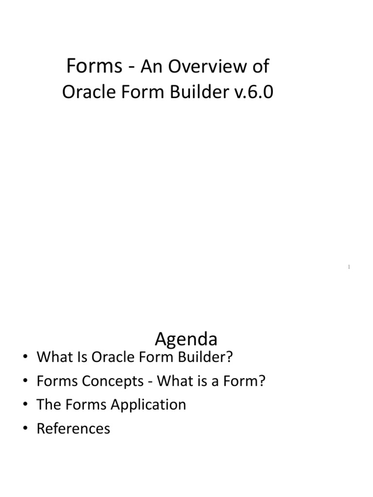 Forms - : An Overview of Oracle Form Builder v.6.0 | PDF | Pl/Sql | Oracle Database