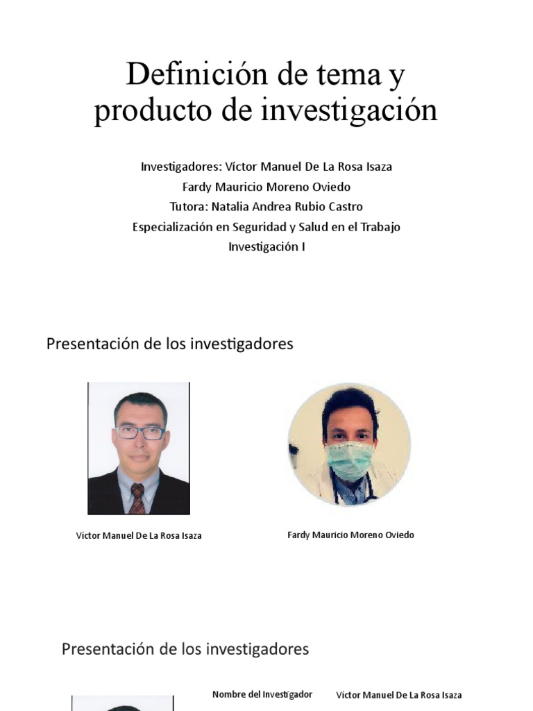 Definición de Tema y Producto de Investigación | PDF