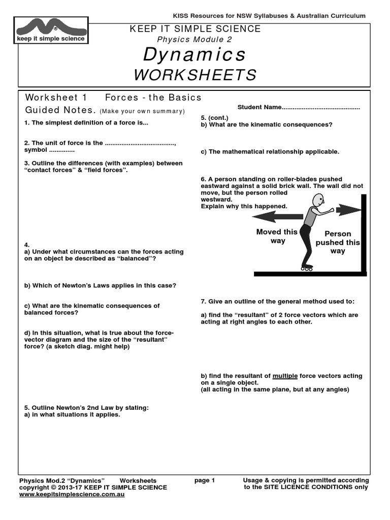 PHYS Module 2 Worksheets | PDF | Friction | Force