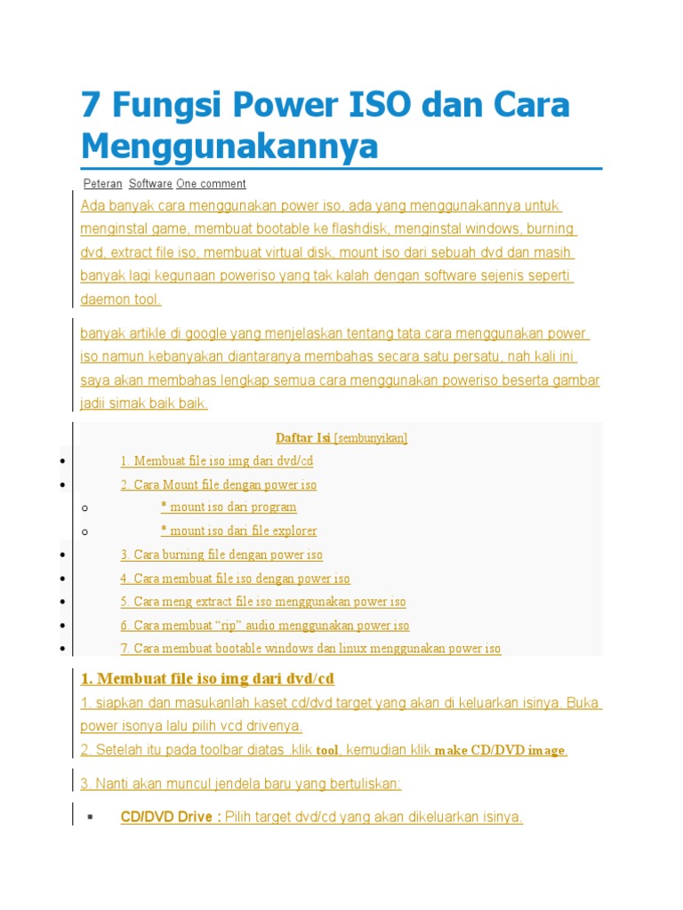 7 Fungsi Power ISO Dan Cara Menggunakannya | PDF | Karier & Perkembangan