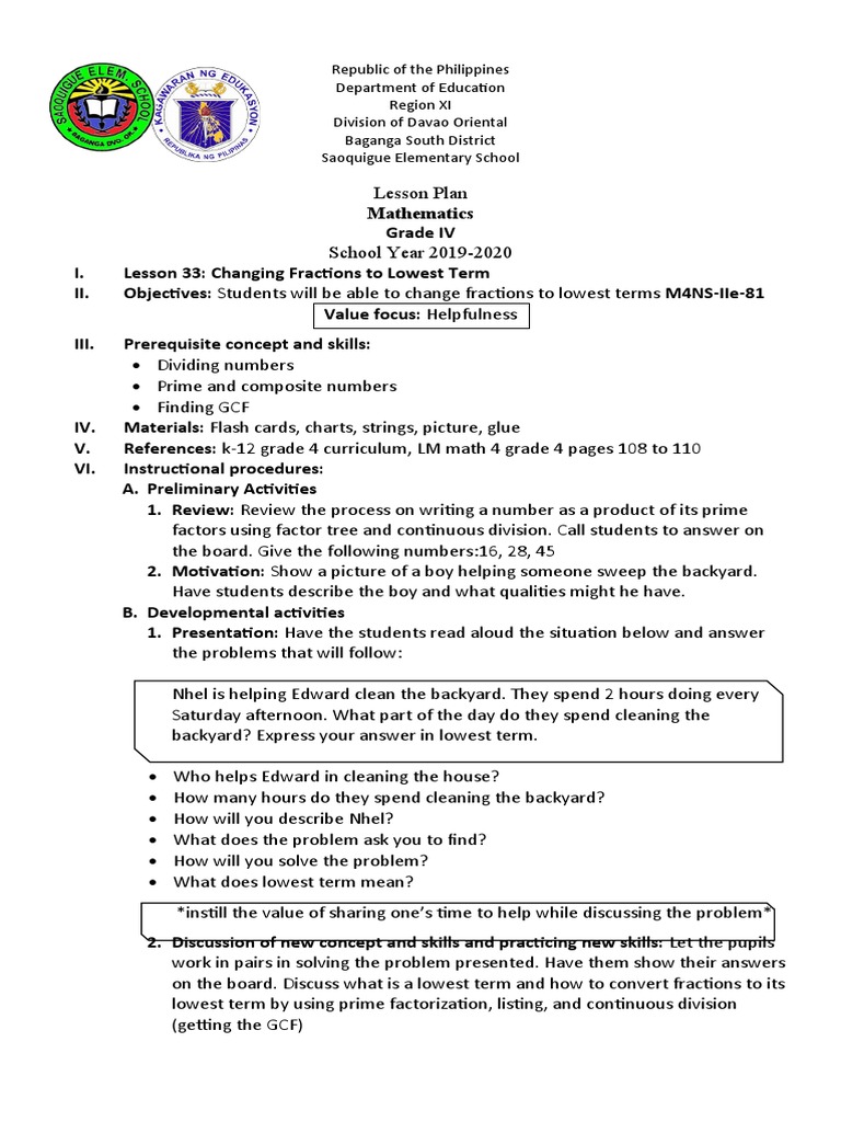 Republic of The Philippines Department of Education Region XI Division ...