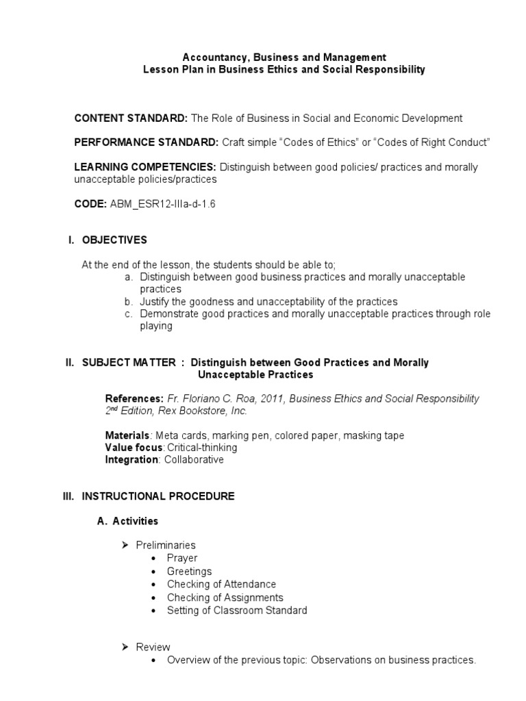 2 Edition, Rex Bookstore, Inc | PDF | Business Ethics | Lesson Plan