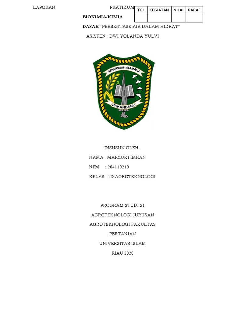 Persentase Air dalam Garam Hidrat | PDF