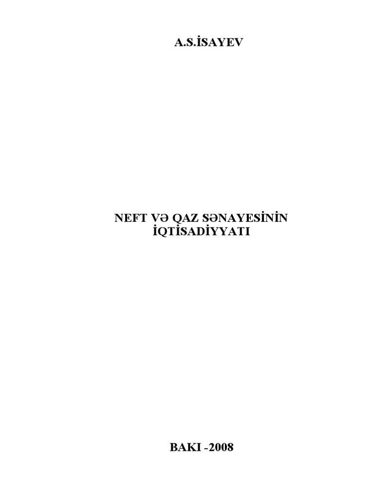 Neft Ve Qaz Senayesinin Iqtisadiyyati | PDF