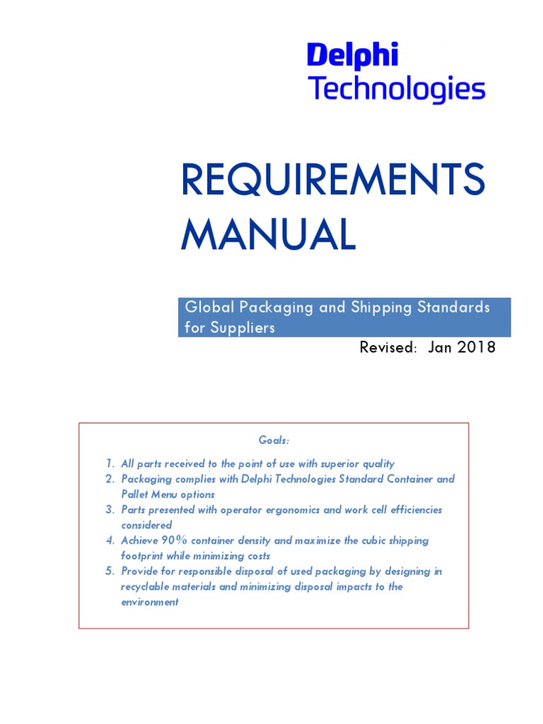 Supplier Packaging Standards | PDF | Dangerous Goods | Pallet
