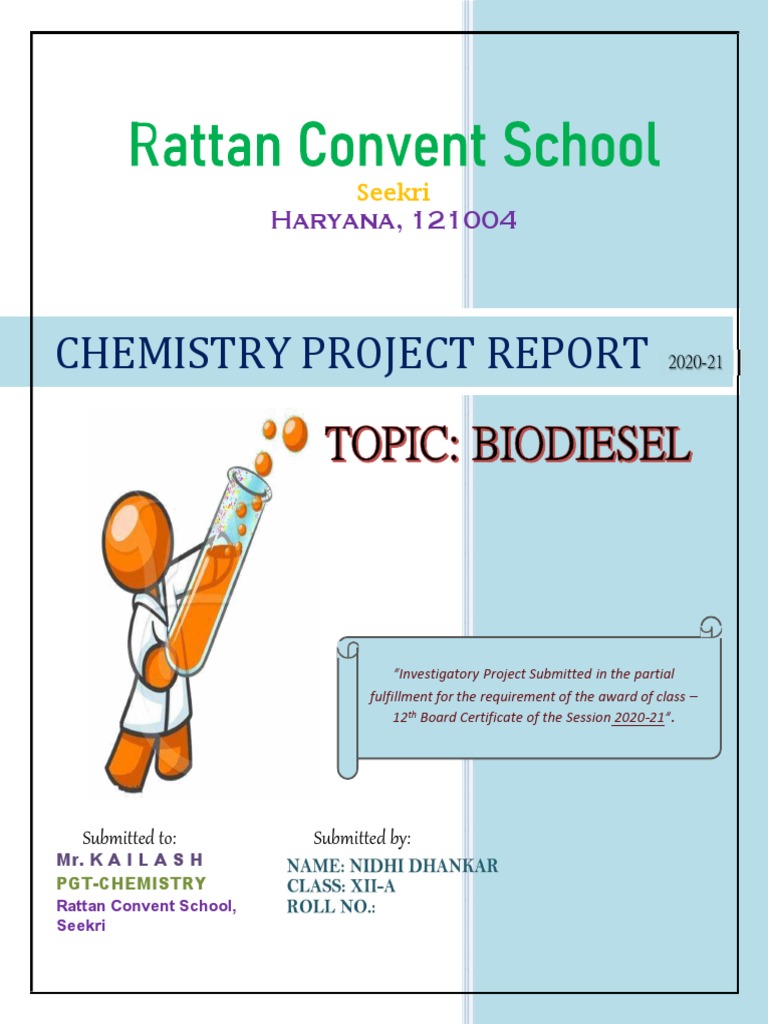 Chemistry Project Report Front Page | PDF