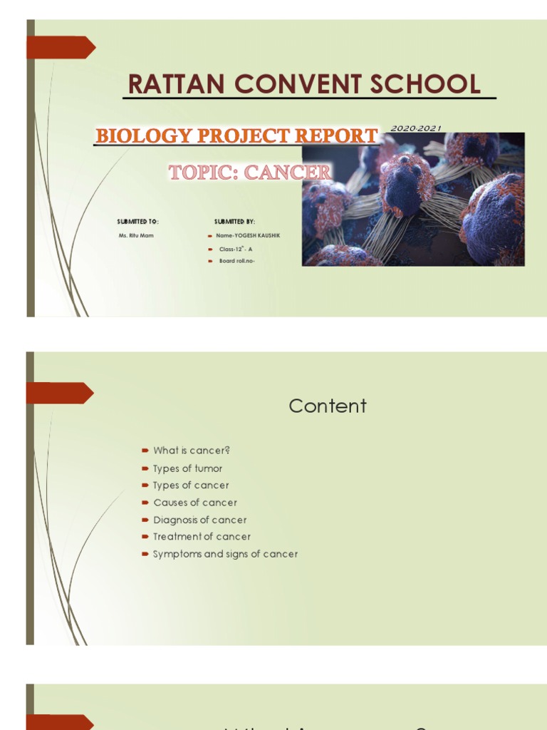 Biology Class 12 Project Report Cbse 2020-2021 On Topic Cancer | PDF ...