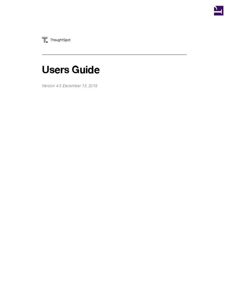 ThoughtSpot User Guide 4.5 | PDF | World Wide Web | Internet & Web
