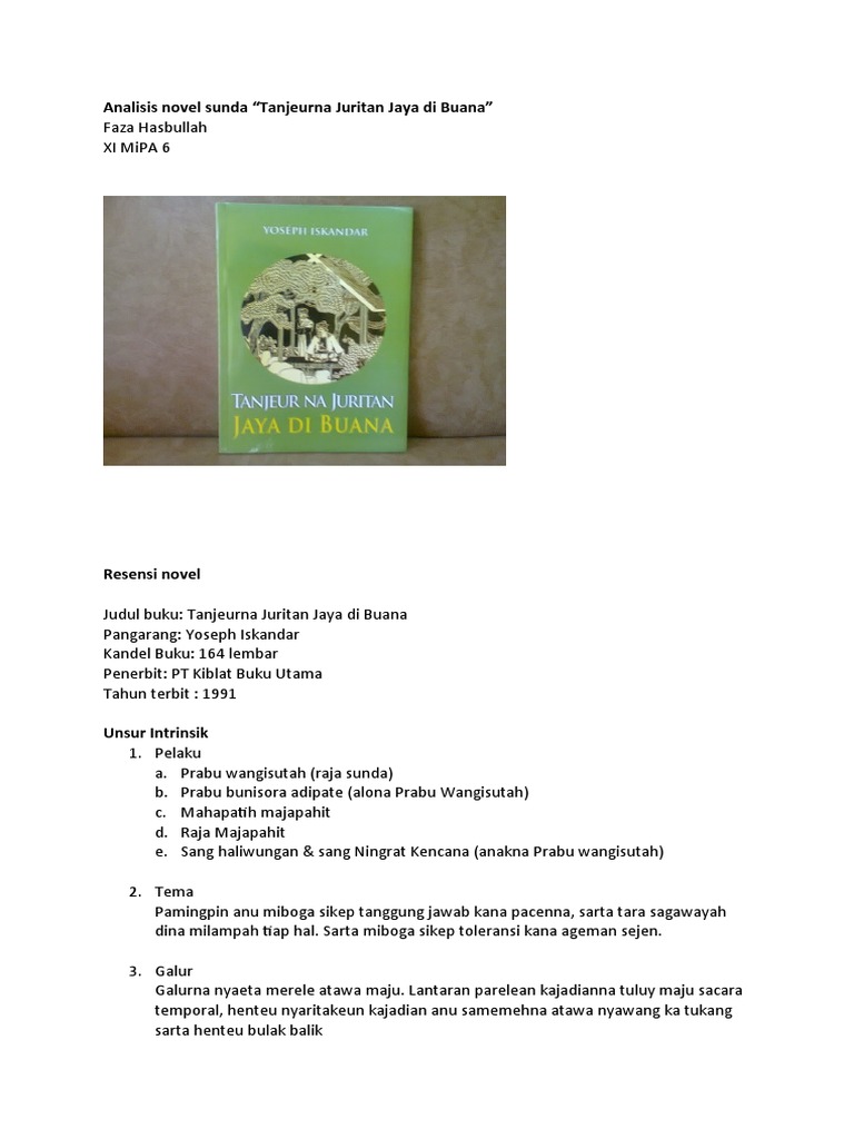 Analisis Novel Sunda | PDF