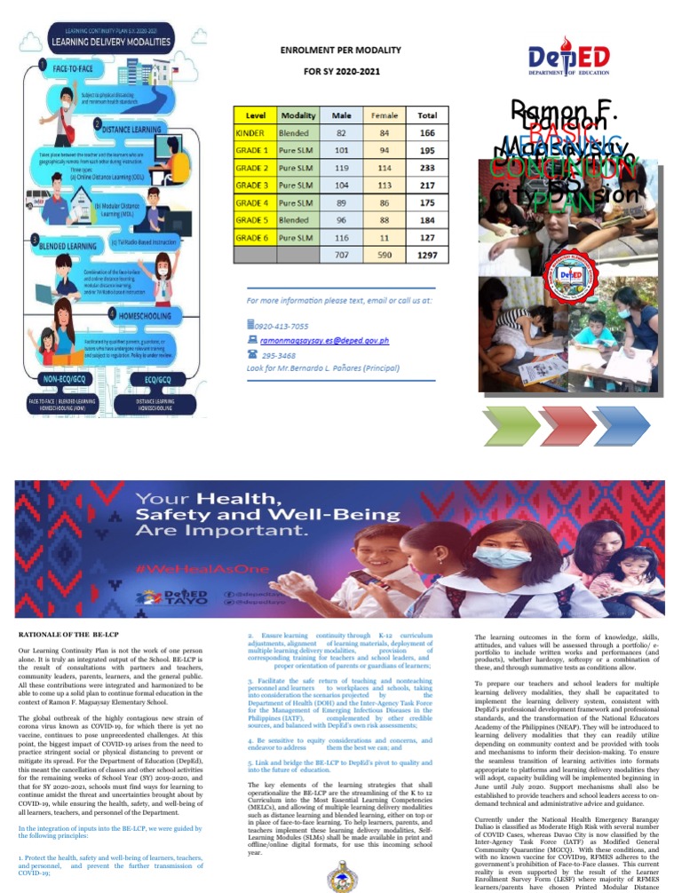 Daliaon Dist., Davao City Division Ramon F. Magsaysay ES: Basic ...
