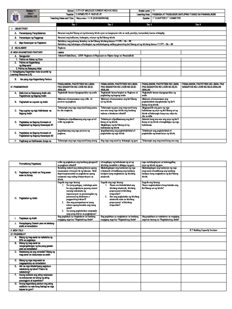 Pagbasa at Pagsusuri-Week 2 | PDF