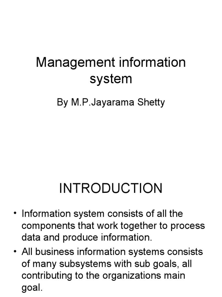 Understanding Management Information Systems: An Overview of Key ...
