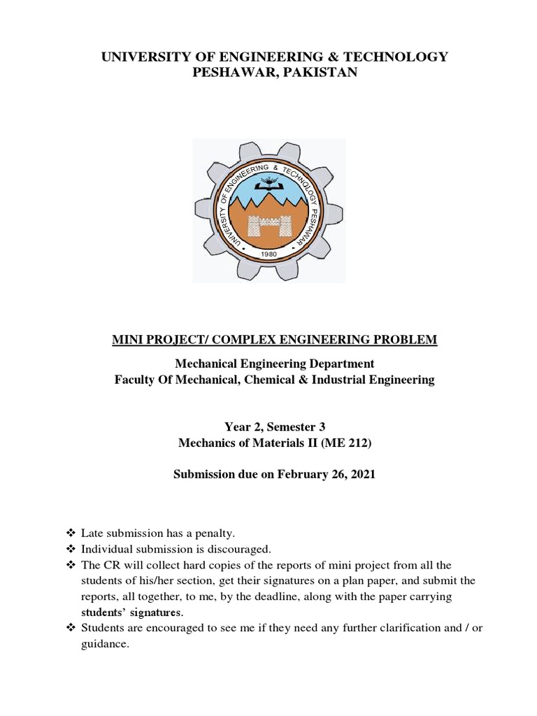 M.O.M Complex Engineering Problem | PDF | Strength Of Materials | Solid ...