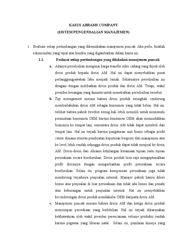 Kasus Abrams Company | PDF