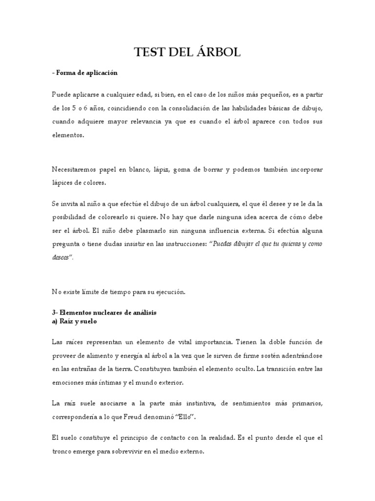 Interpretacion - Test Del Arbol | PDF | Arboles | Dibujo