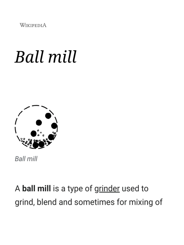 Ball Mill | PDF | Mill (Grinding) | Metalworking