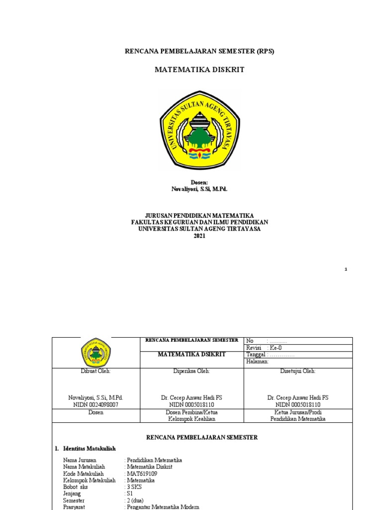 RPS Mat619109 - Matematika Diskrit | PDF