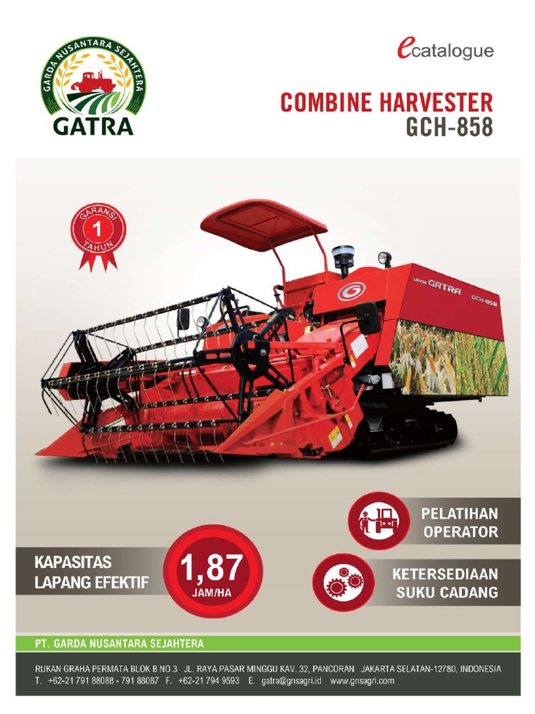 Brosur Combine Harvester GCH-858 | PDF