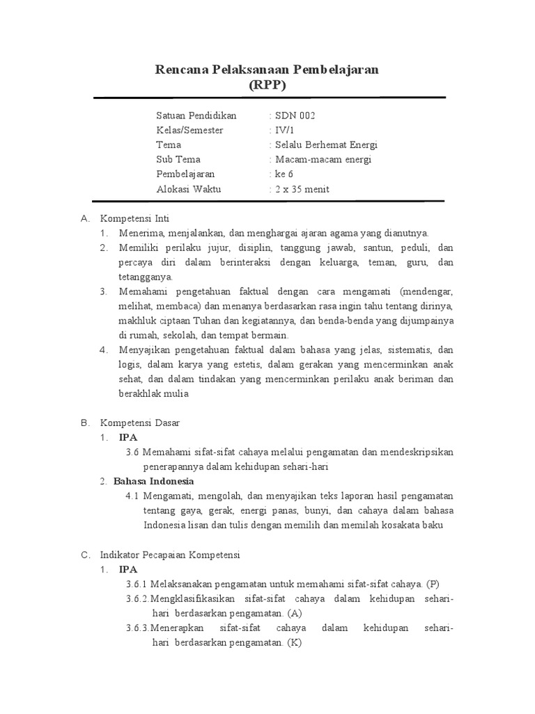 RPP Model CTL Tema 2 Subtema 1 | PDF