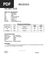 Simple Biodata Format | PDF