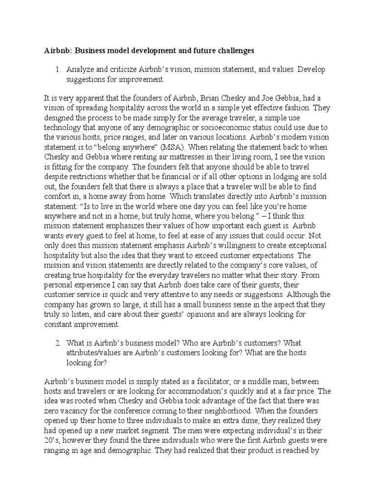 Airbnb: Business Model Development and Future Challenges | PDF | Airbnb ...