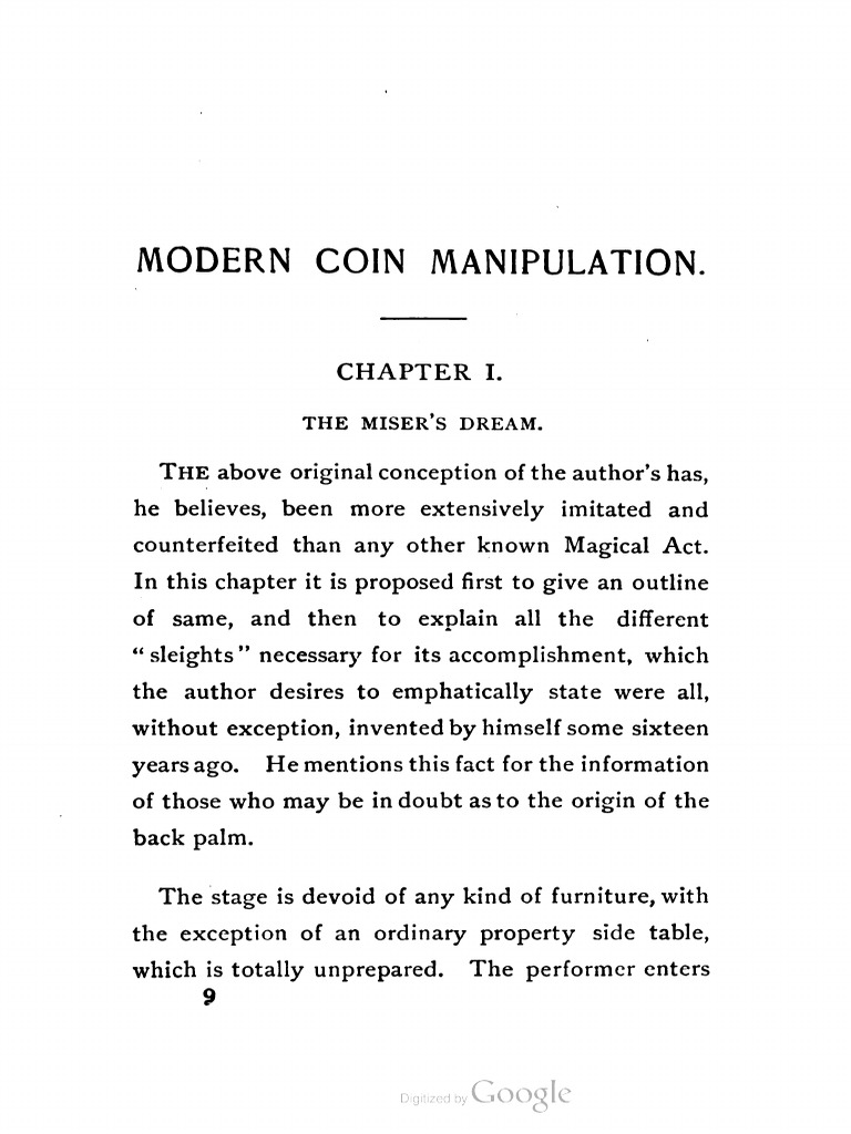 Coin Manipulation Techniques Explained | PDF | Thumb | Hand