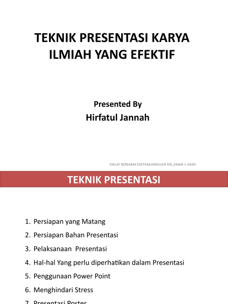 Teknik Presentasi Karya Ilmiah Pdf