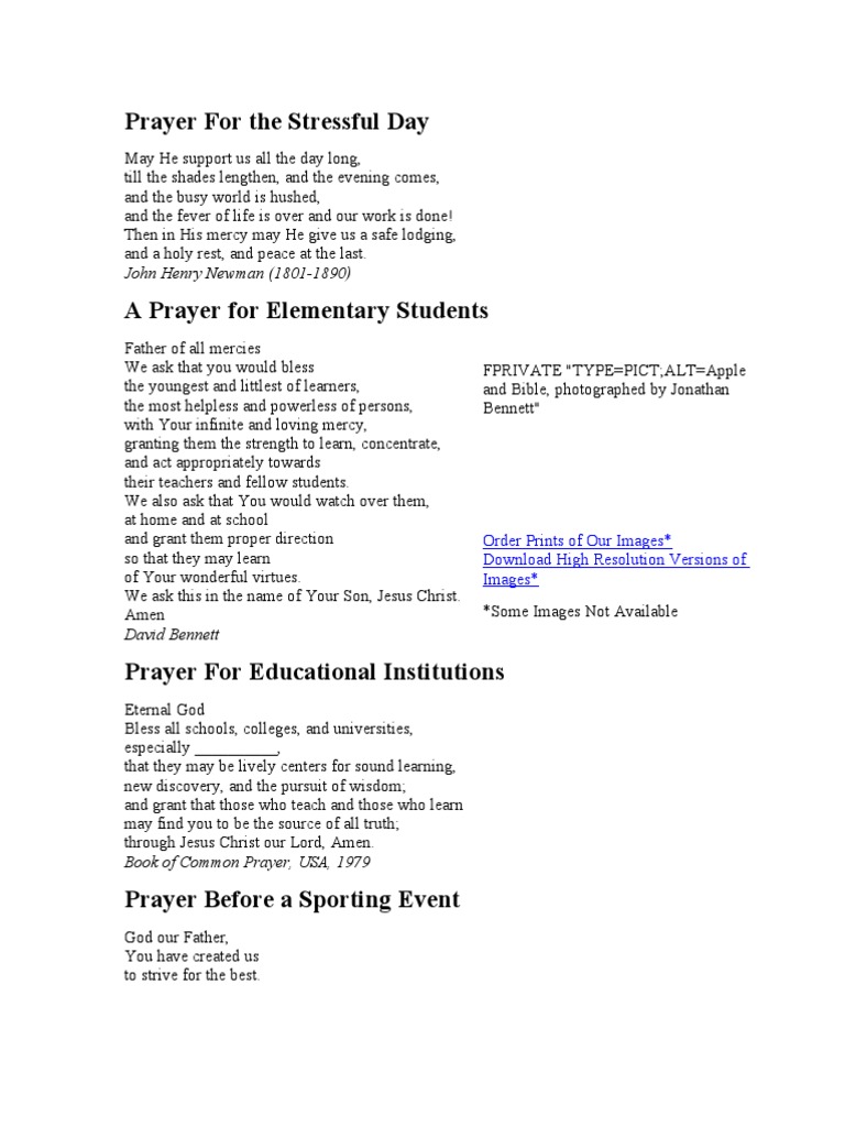A Prayer For Elementary Students | PDF | Prayer | Grace In Christianity