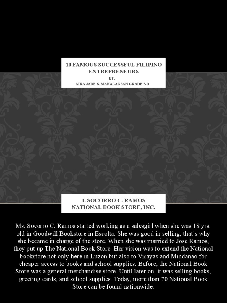 10 Famous Successful Filipino Entrepreneurs | PDF | Food And Drink ...