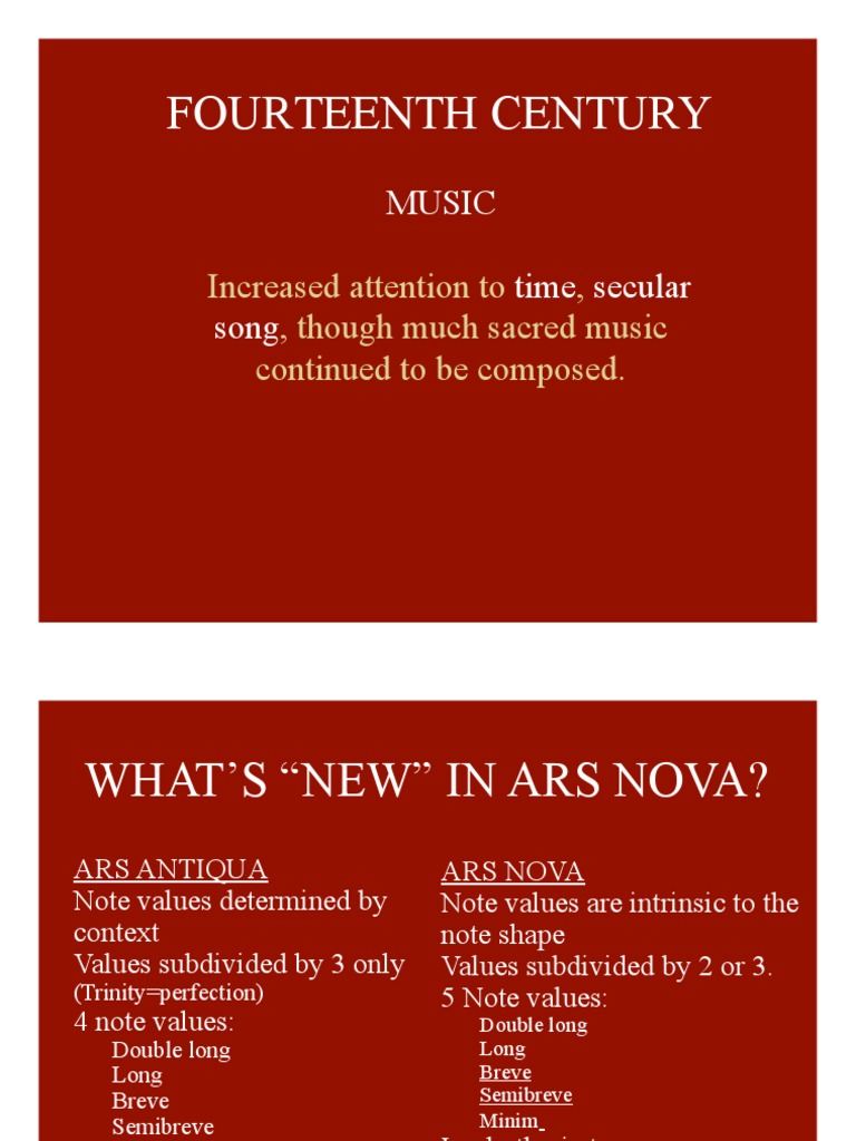 14th Century Ars Nova. Motet and Mass | PDF | Elements Of Music ...