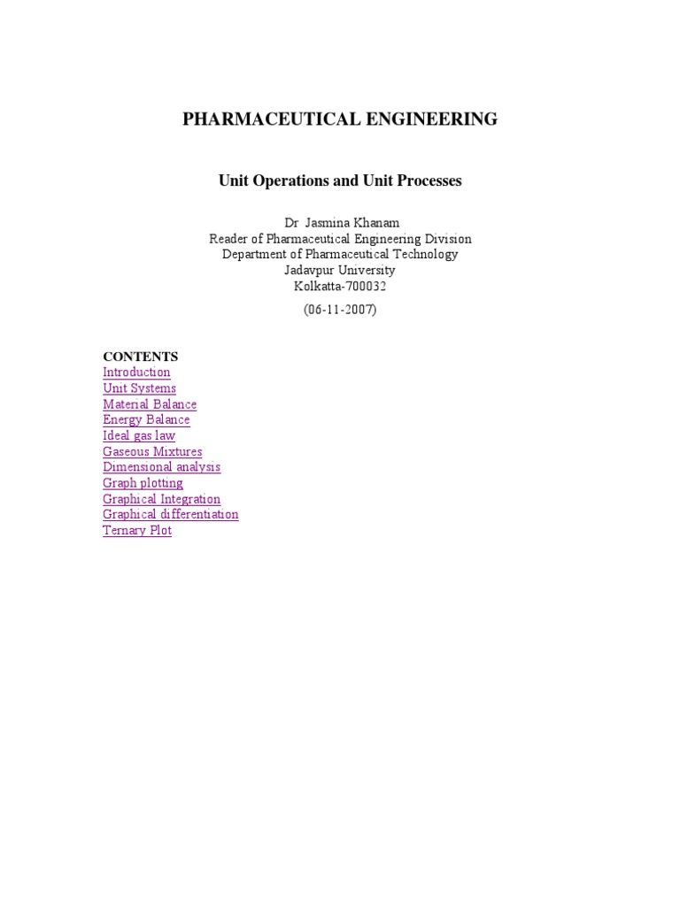 Revised Unit Process and Unit Operation | PDF