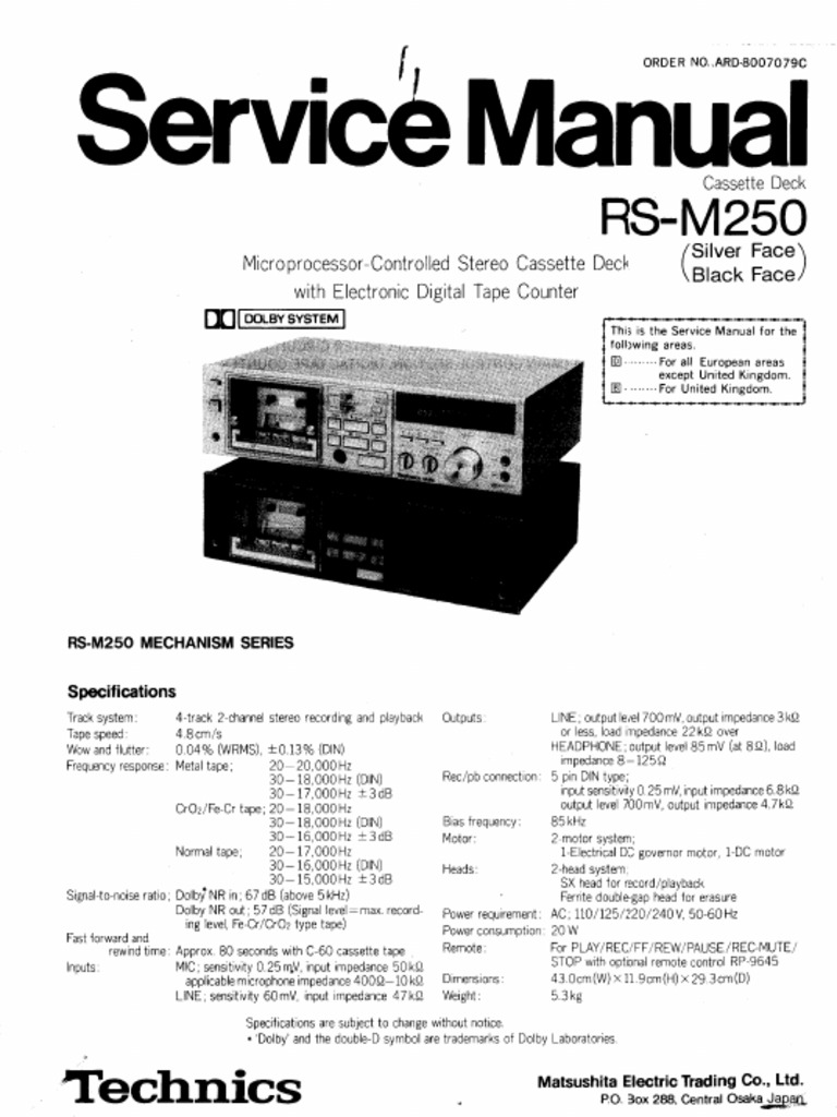 Technics rs-m250 SM | PDF